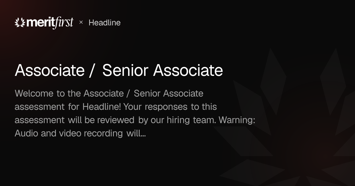 Associate / Senior Associate - Headline